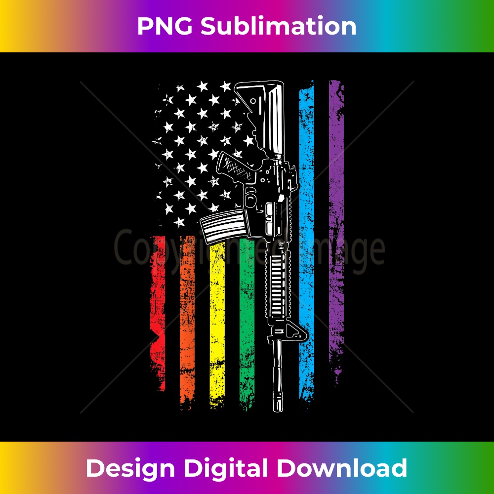 Rainbow Pro Gun American Flag LGBT Gay Pride AR15 - ON BACK | Inspire ...
