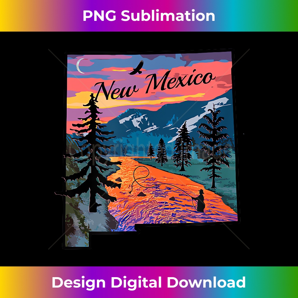 Fish New Mexico Fly Fishing Mountains NM State Map Sunset - | Inspire ...