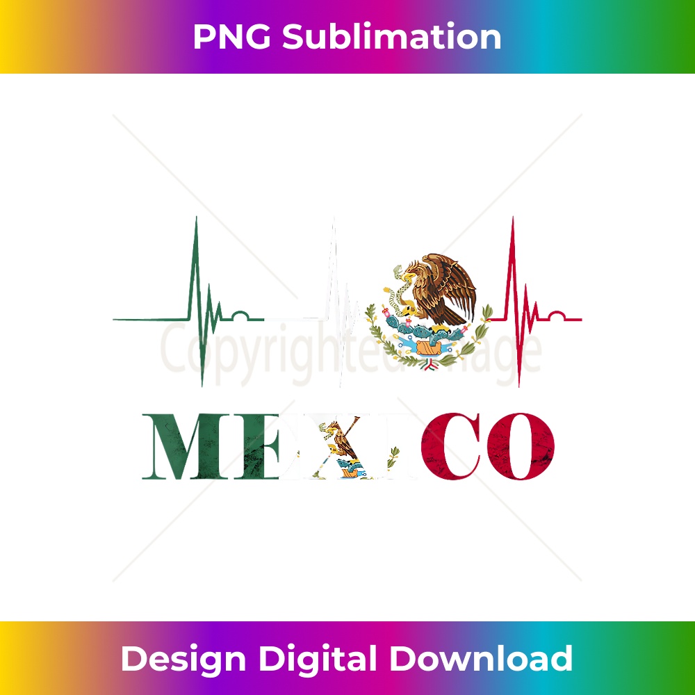 Heartbeat EKG Pulse Mexico Emblem Mexico Flag Mexican Pride | Inspire Uplift