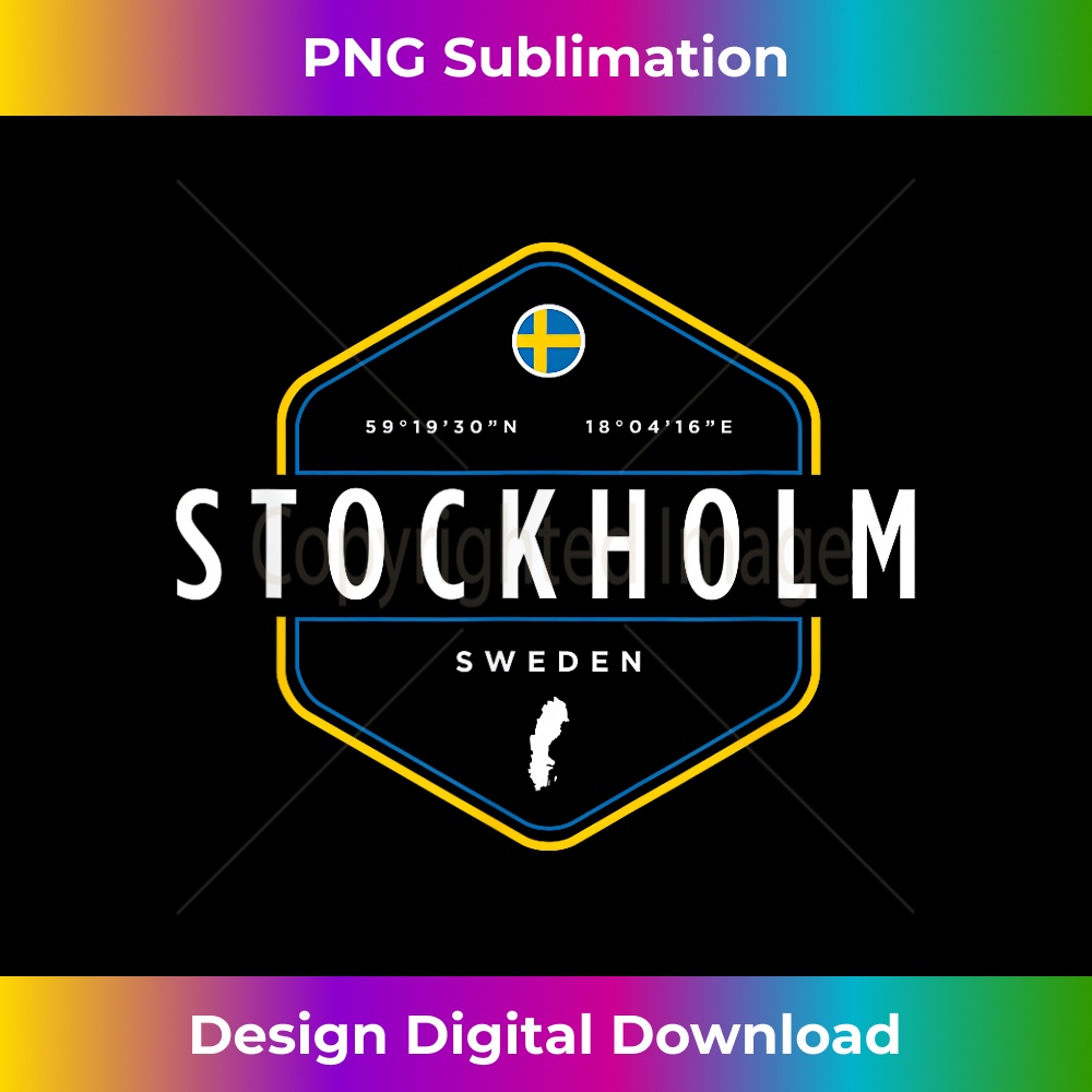 Stockholm Sweden Map Flag Graphic - Futuristic PNG Sublimati | Inspire ...