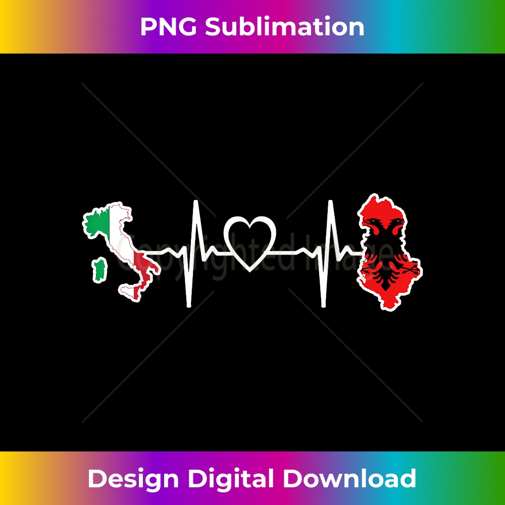 Albania Italy Heartbeat Albanian Italian Flag - Urban Sublim | Inspire ...