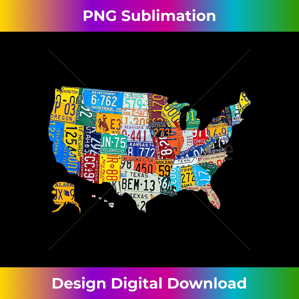 License Plate US American Map Vintage Car Plates USA Holiday - Inspire ...