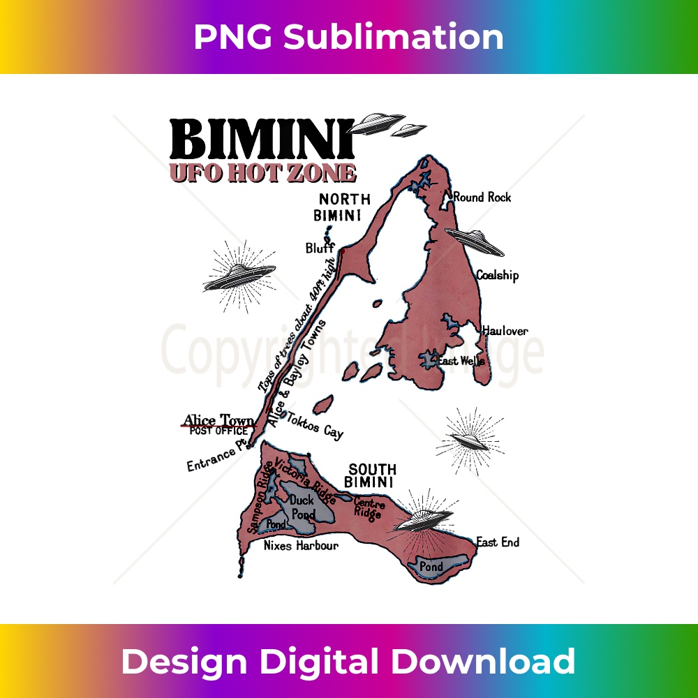 Bimini UFO Bimini Map Bahamas UFO Alien - Artisanal Sublimat | Inspire ...
