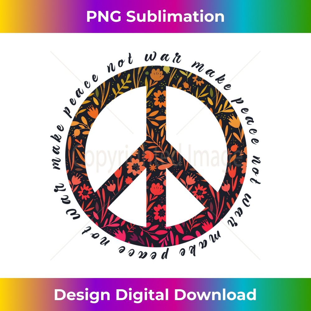 MAKE PEACE NOT WAR - Peace Sign Logo with Flowers - Futurist | Inspire Uplift