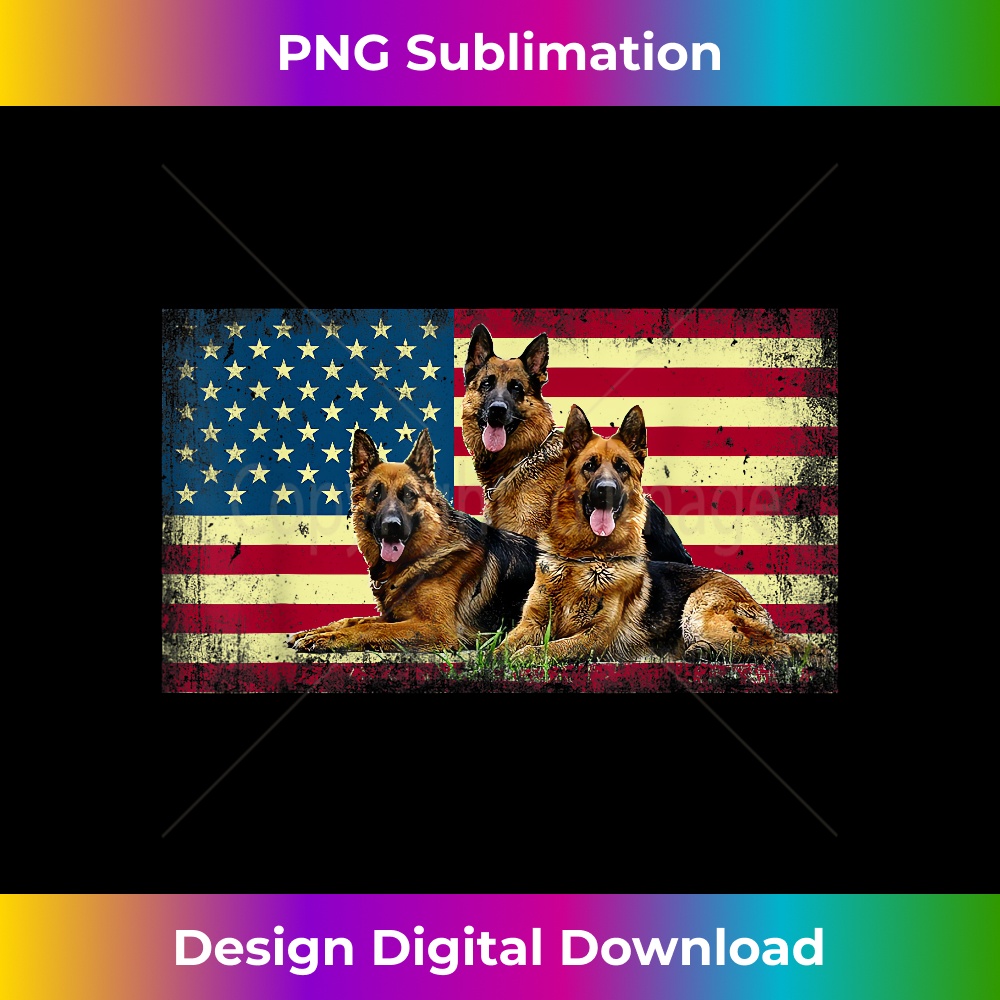 Patriotic German Shepherd American Flag - Deluxe PNG Sublima | Inspire Uplift