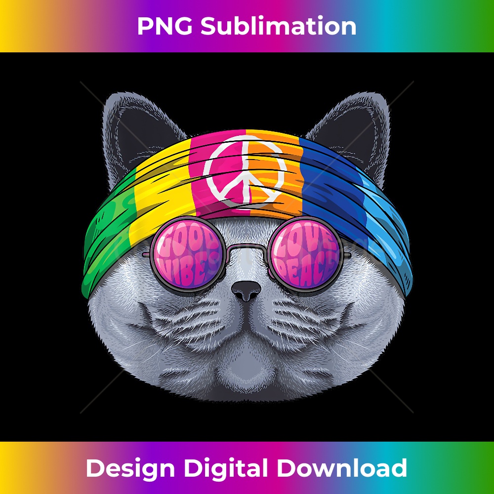 Hippie British Shorthair Love Peace Sign 70s Hippie Cat - So | Inspire ...