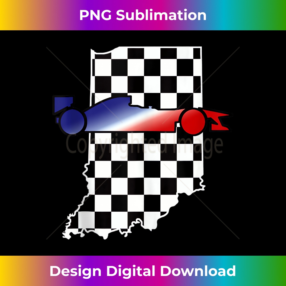 Checkered Flag Indiana with Red White and Blue Racecar - Boh | Inspire ...