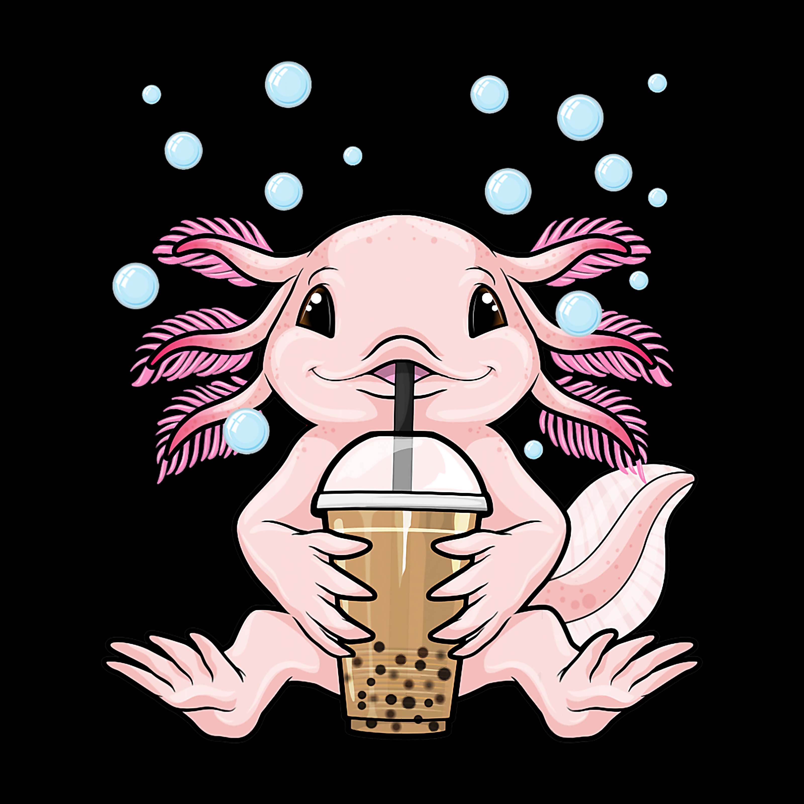 Axolotl Bubble Tea Kawaii Axolotl Milk Tea Boba Tea 237 | Inspire Uplift