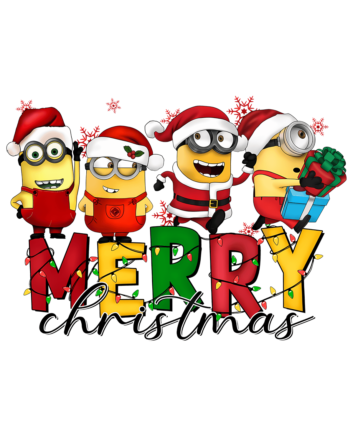 Merry Christmas Cute Minions PNG