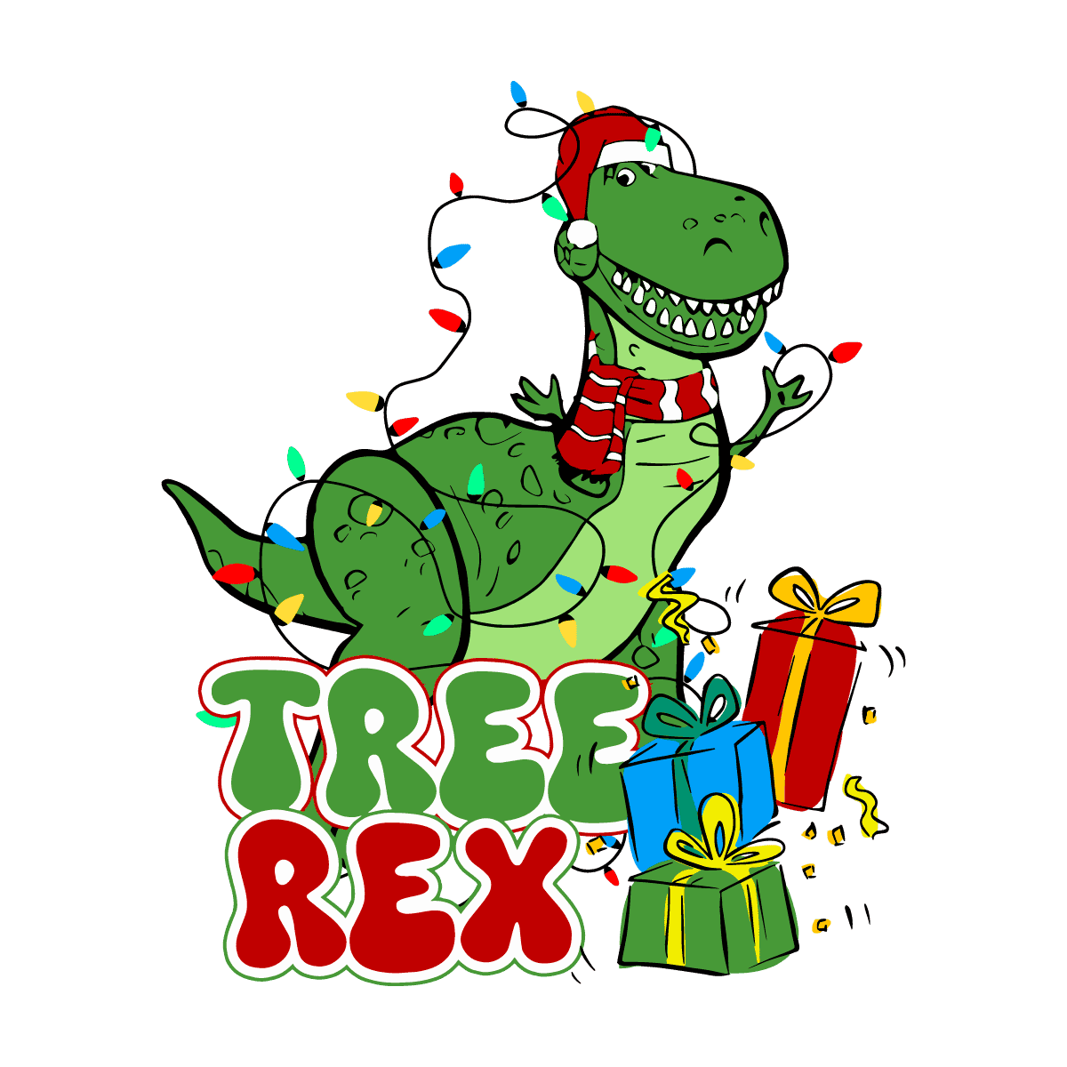 Disney Toy Story Tree Rex Xmas Lights SVG | Inspire Uplift