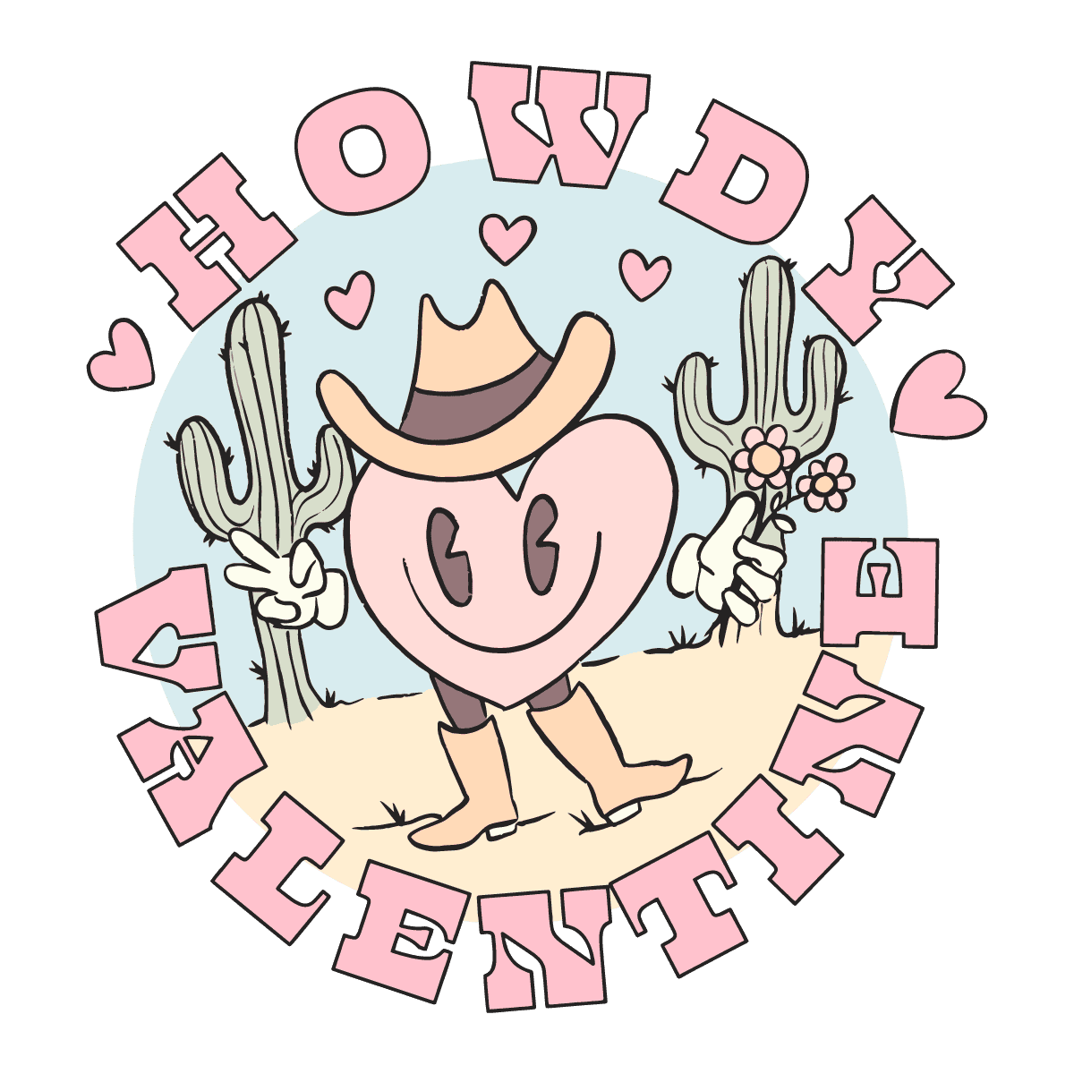 Western Howdy Valentine Cowboys Heart SVG | Inspire Uplift