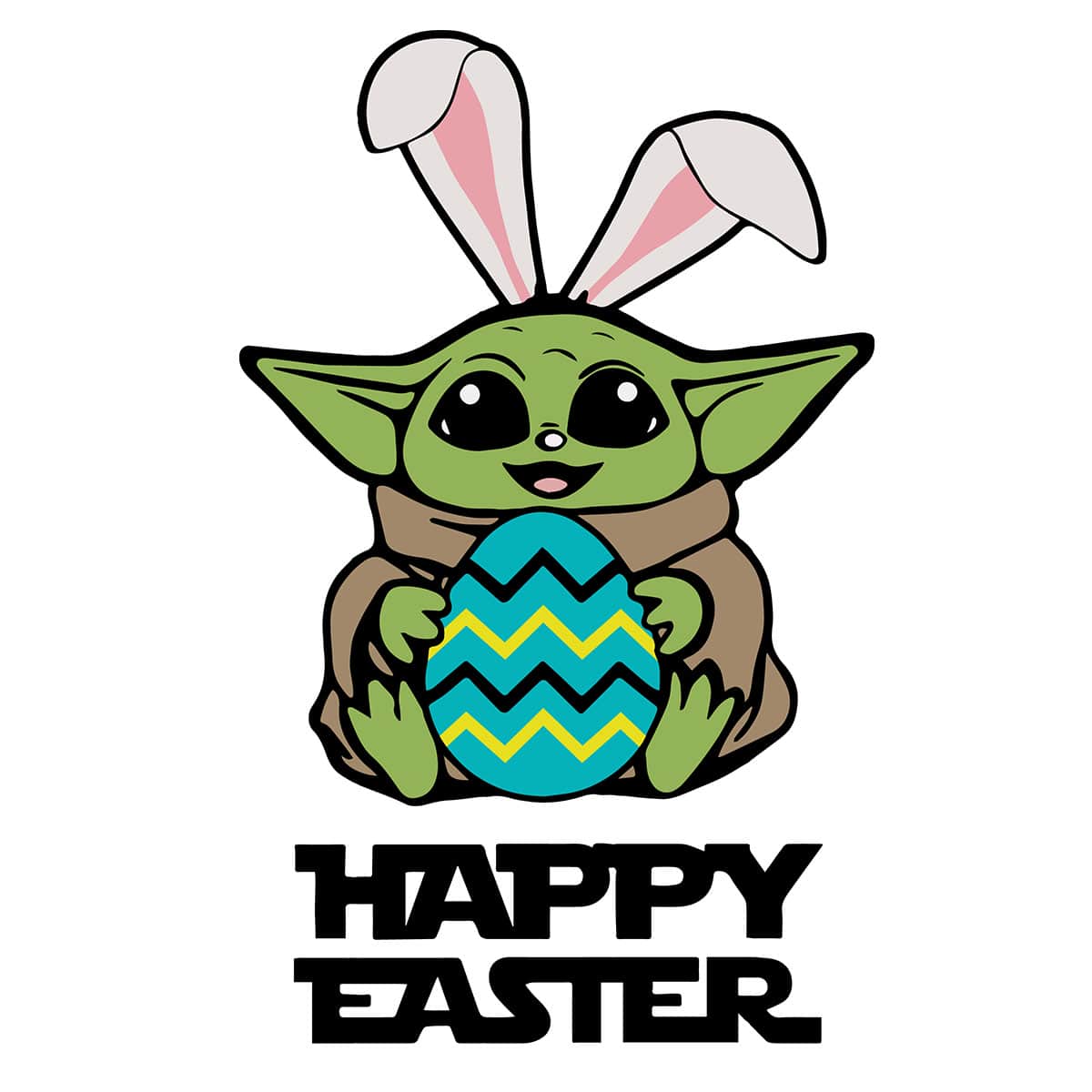 Baby Yoda Happy Easter Bunny Yoda Star Wars Funny Easter SVG | Inspire ...