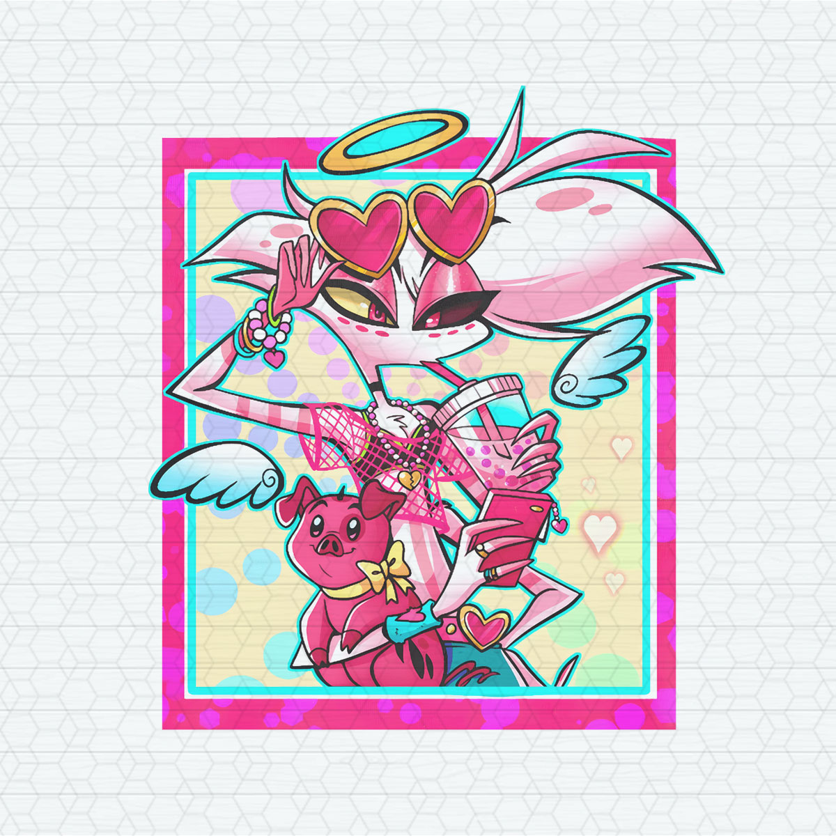 Hazbin Hotel Angel Dust And Fat Nugget PNG | Inspire Uplift