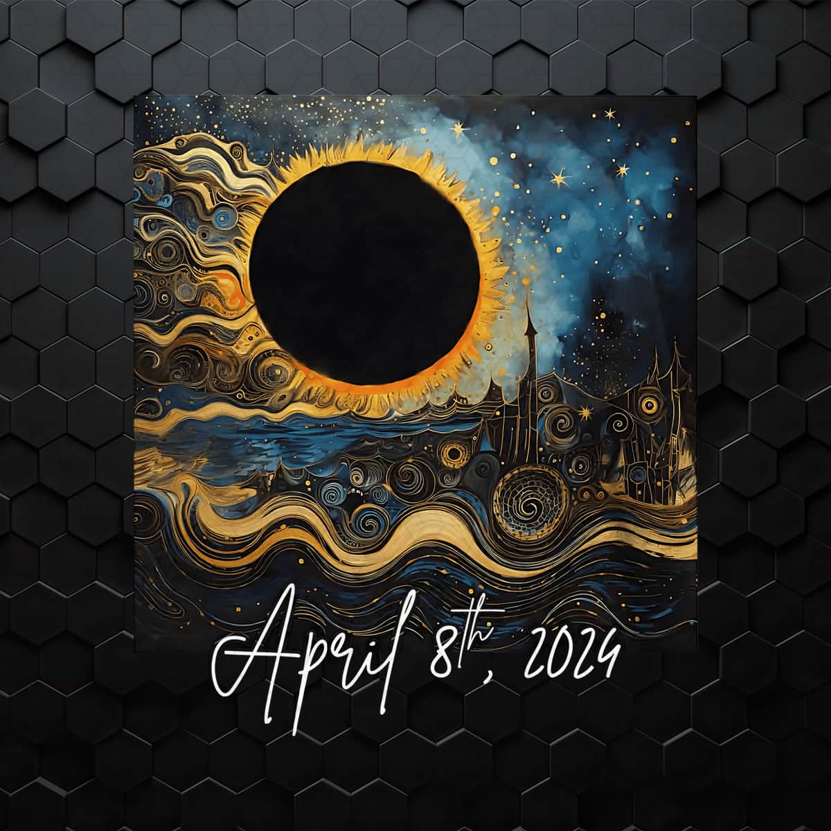 Solar Eclipse The Starry Night 2024 PNG | Inspire Uplift