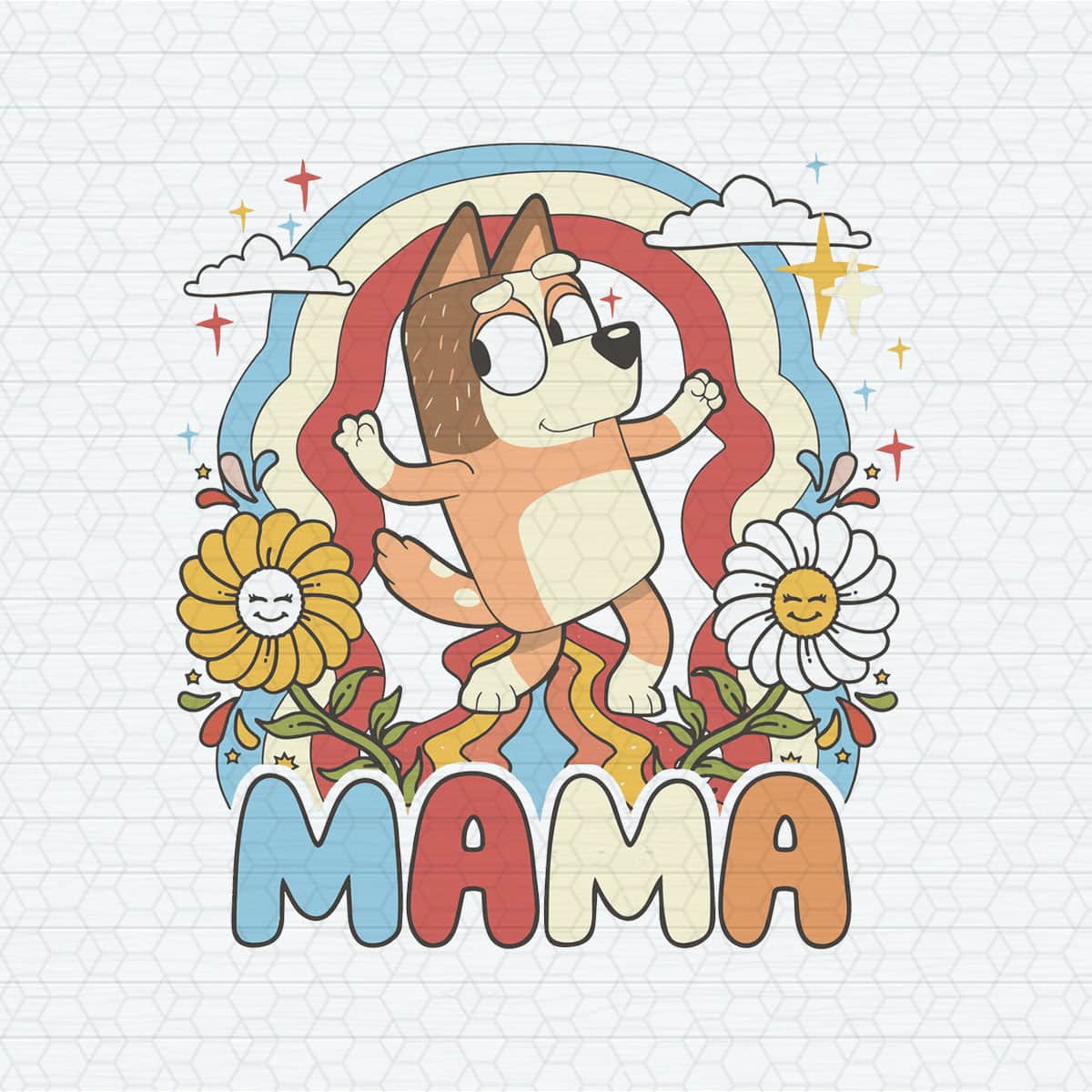 Floral Bluey Mama Chilli Heeler Mothers Day SVG | Inspire Uplift
