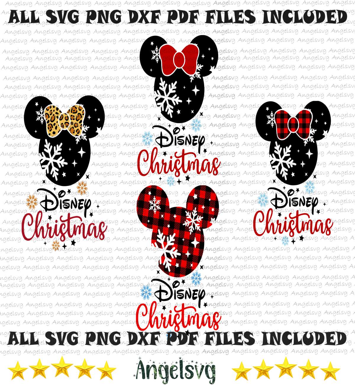 Snowflake mickey head bundle, Christmas Svg - Inspire Uplift