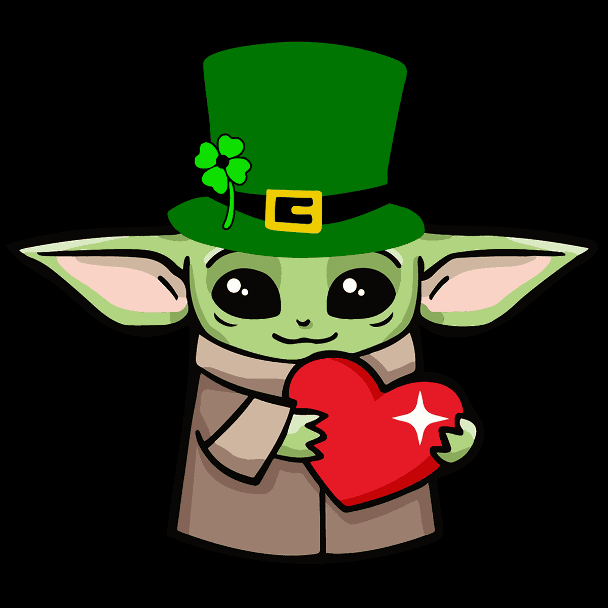 Baby Yoda Hugging Heart St Patricks Day SVG | Inspire Uplift