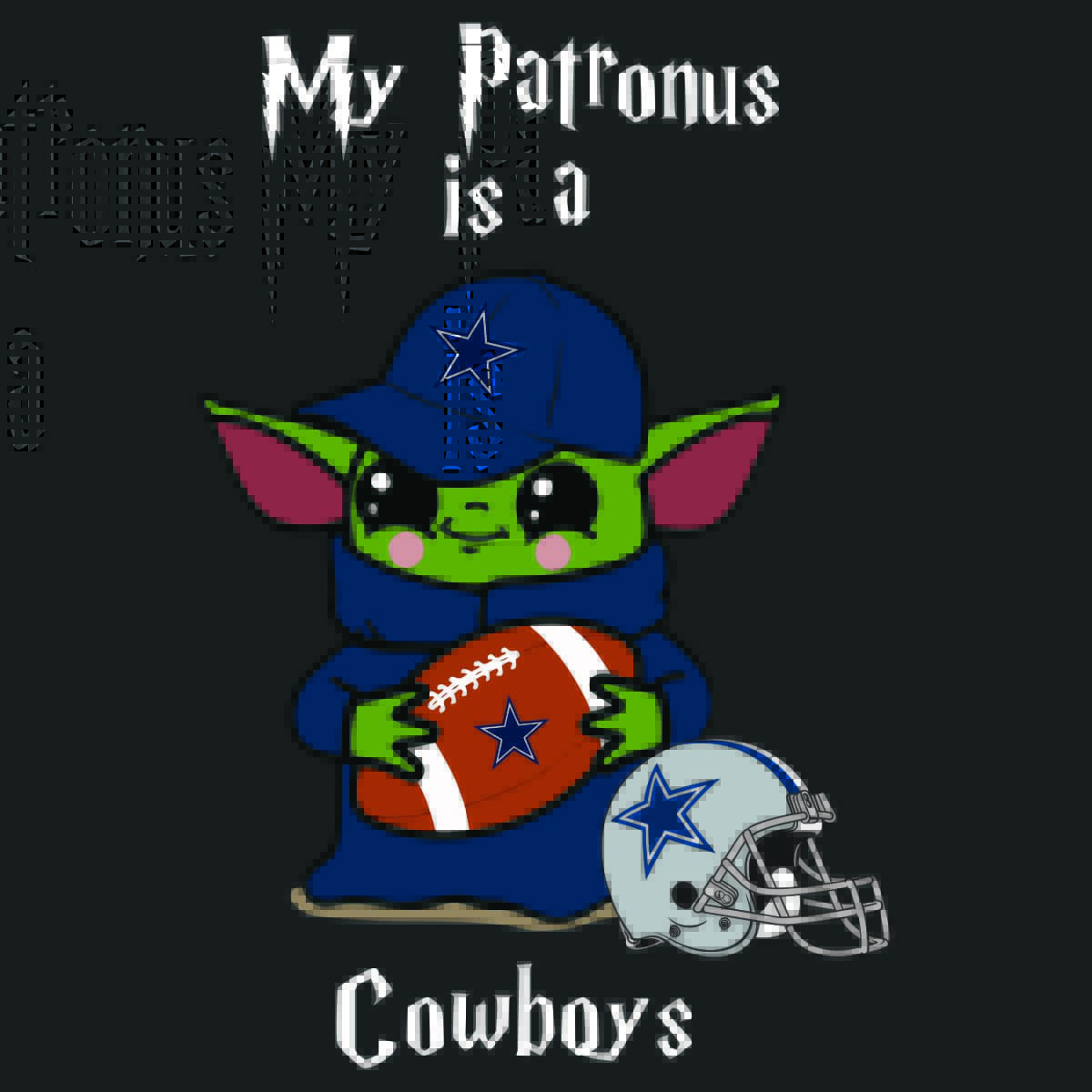 Baby Yoda My Patronus Is A Cowboys SVG | Inspire Uplift