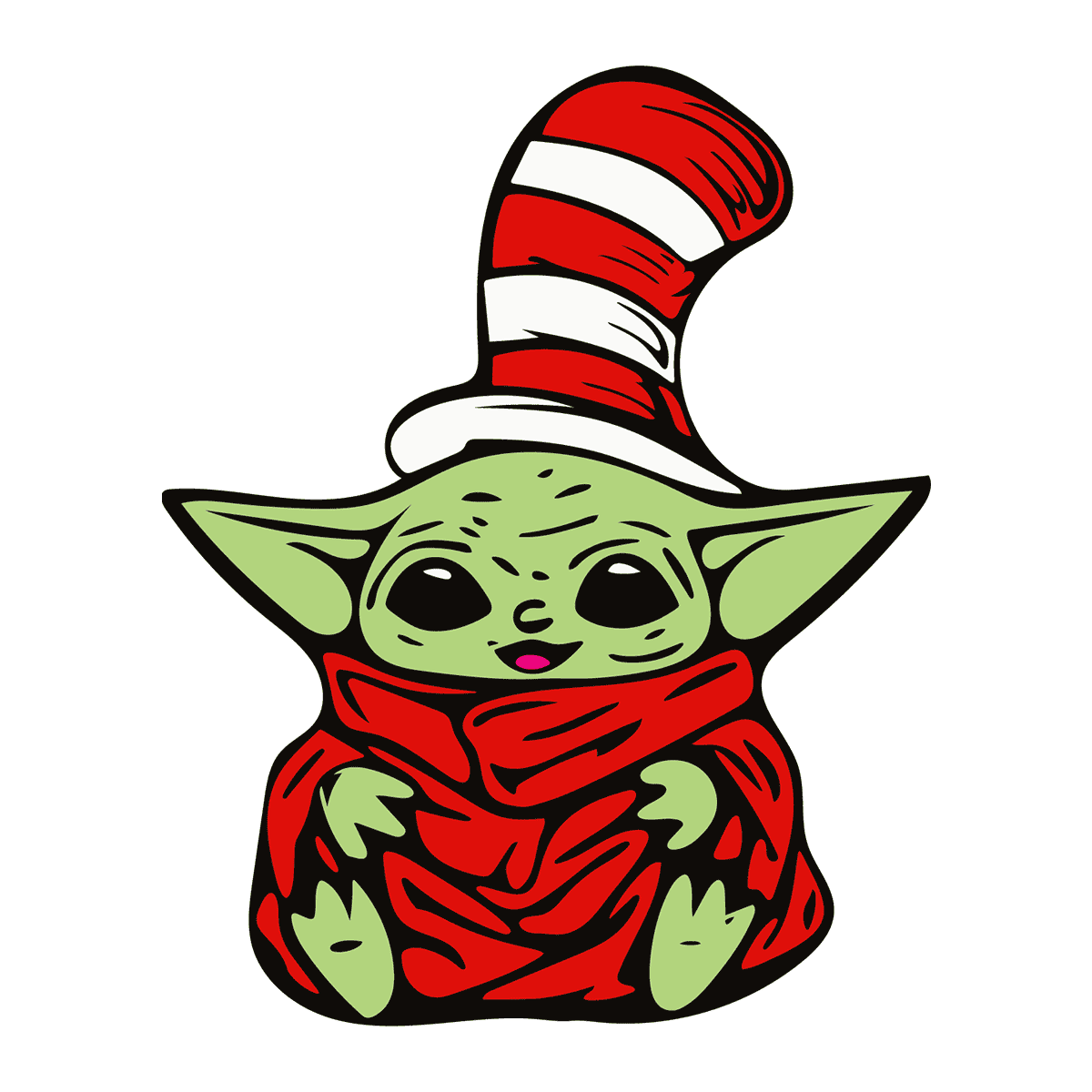 Cute Yoda Dr Seuss Day Cat In Hat SVG - Inspire Uplift