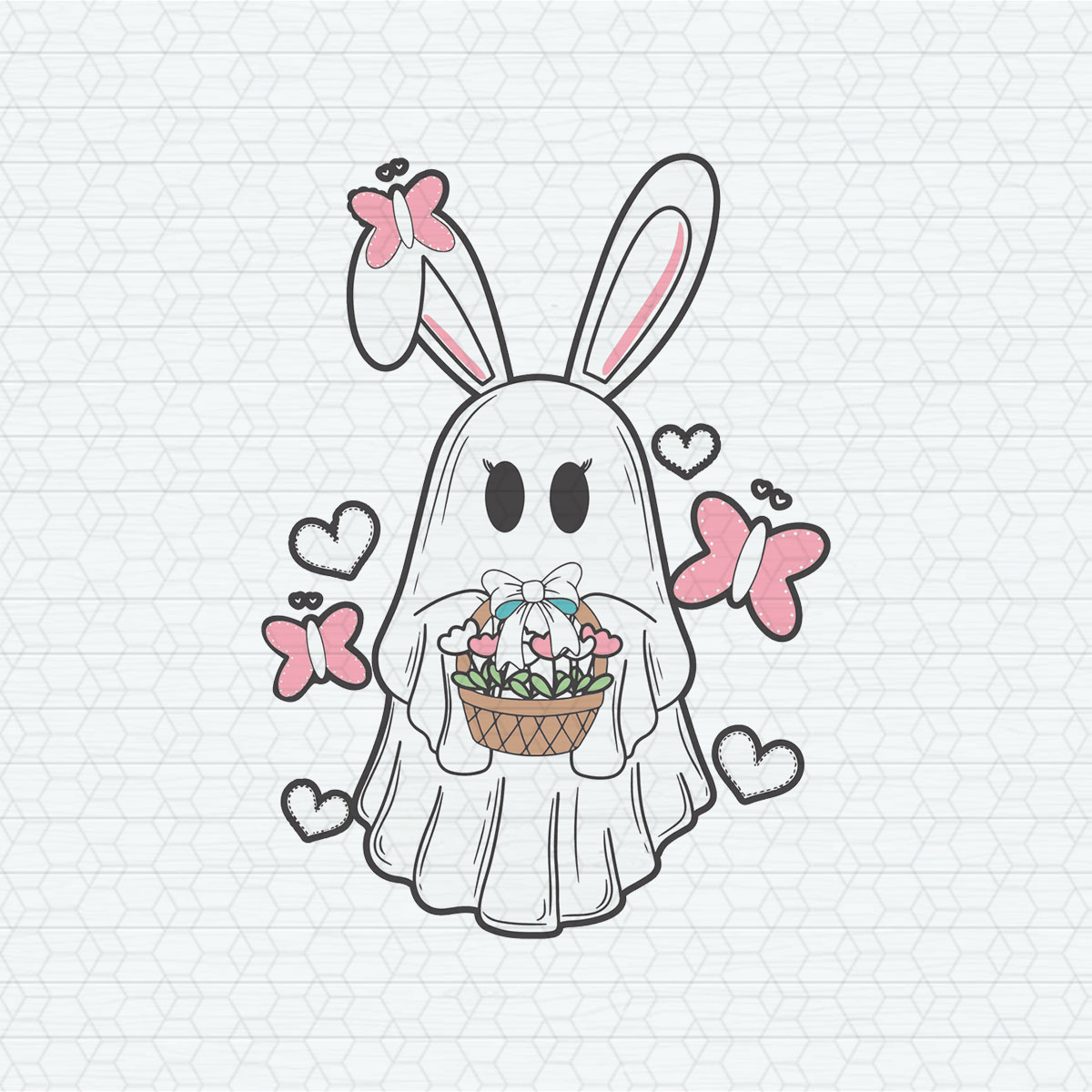 Retro Easter Ghost Rabbit SVG | Inspire Uplift
