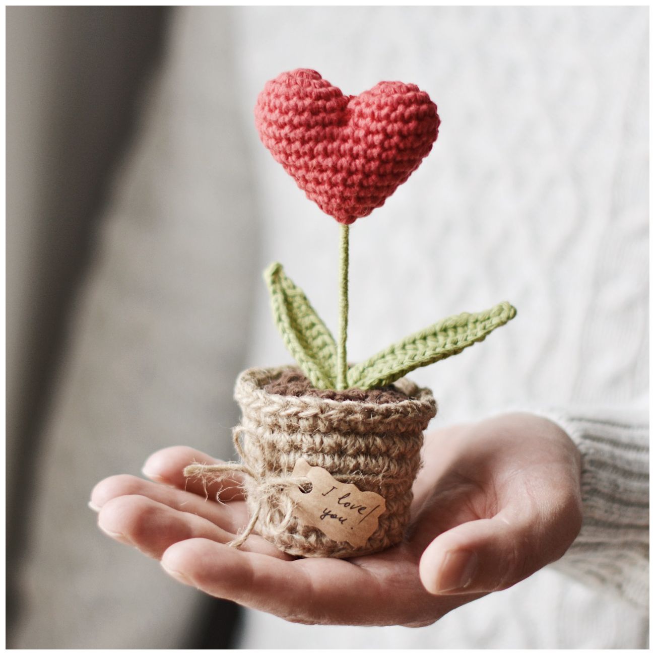 Valentines Day Red Heart Plant in a Pot, Crochet Pattern, PD | Inspire ...