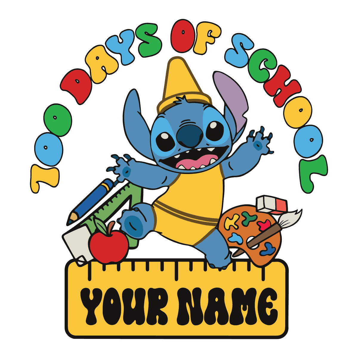 Custom 100 Days Of School Stitch SVG | Inspire Uplift