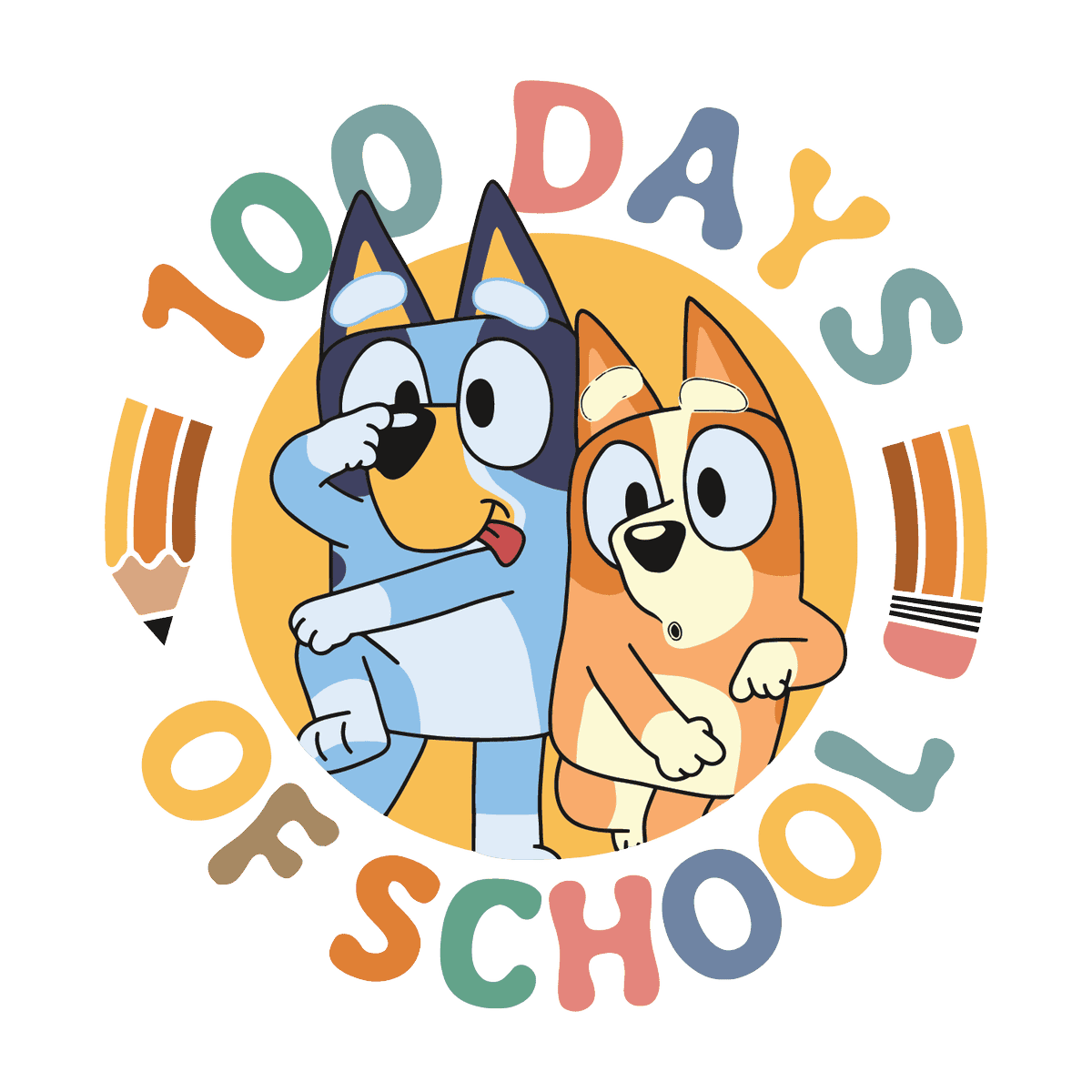 Retro Bluey Bingo 100 Days Of School SVG | Inspire Uplift
