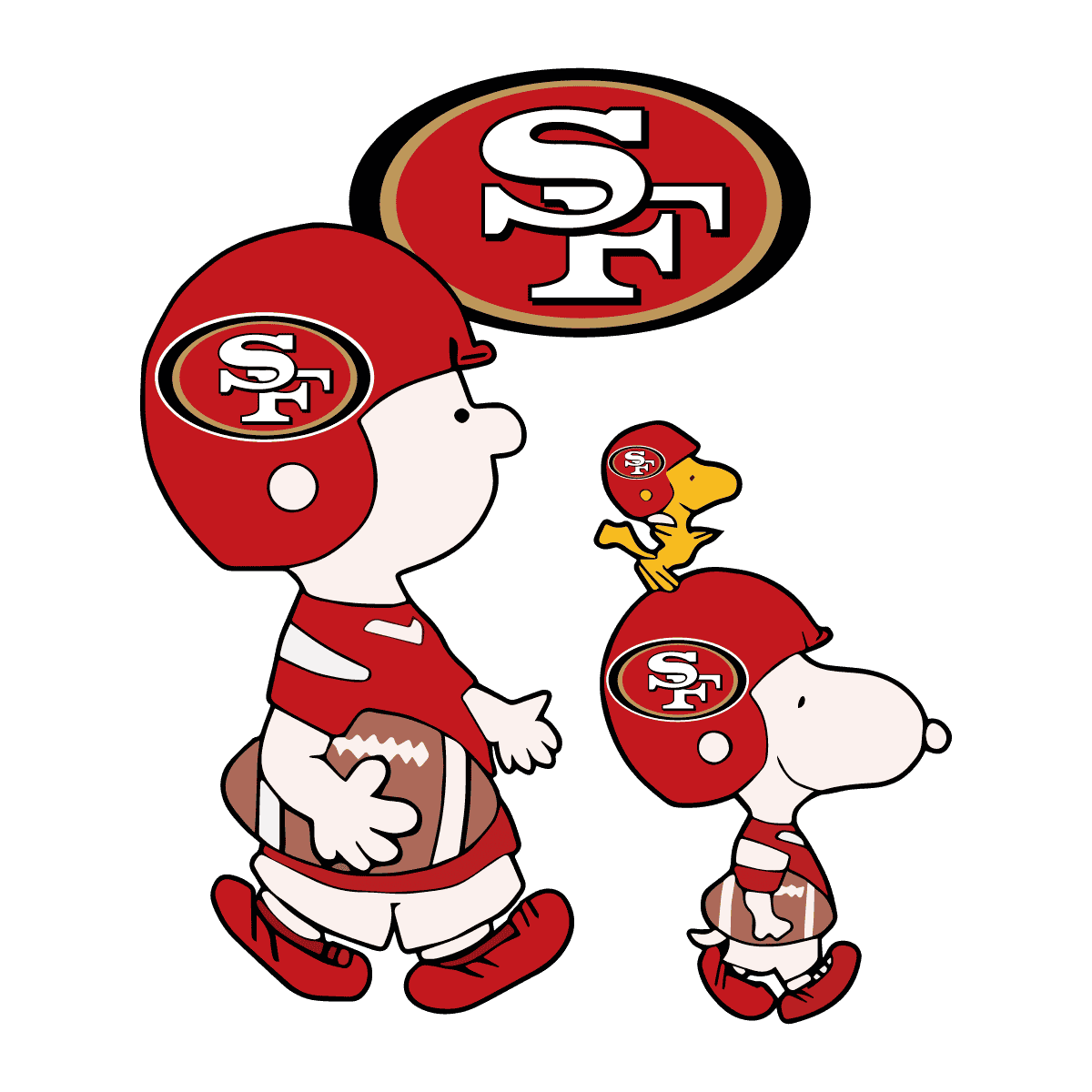 Snoopy The Peanuts San Francisco 49ers SVG | Inspire Uplift