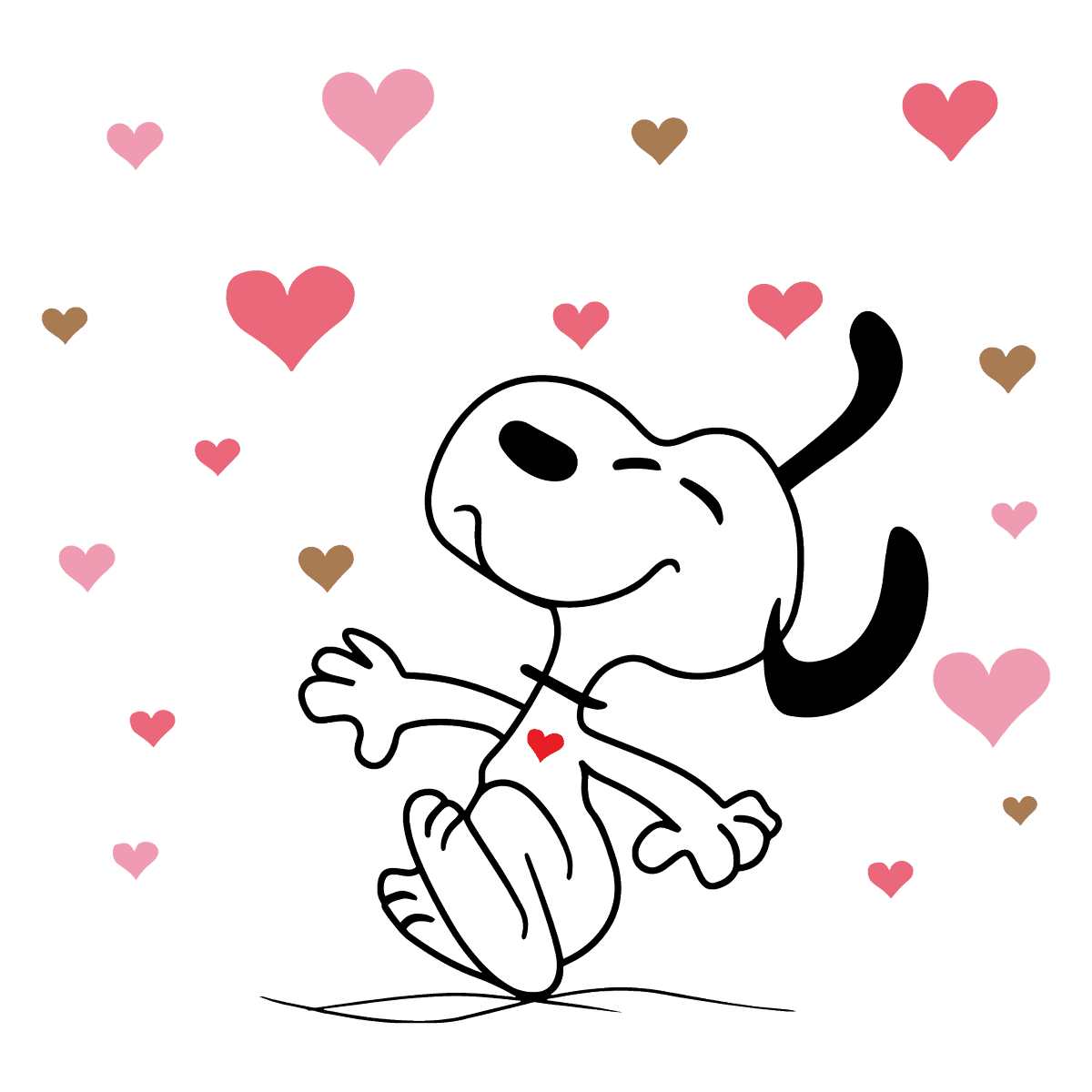 Cute Snoopy Valentine Love Hearts SVG | Inspire Uplift