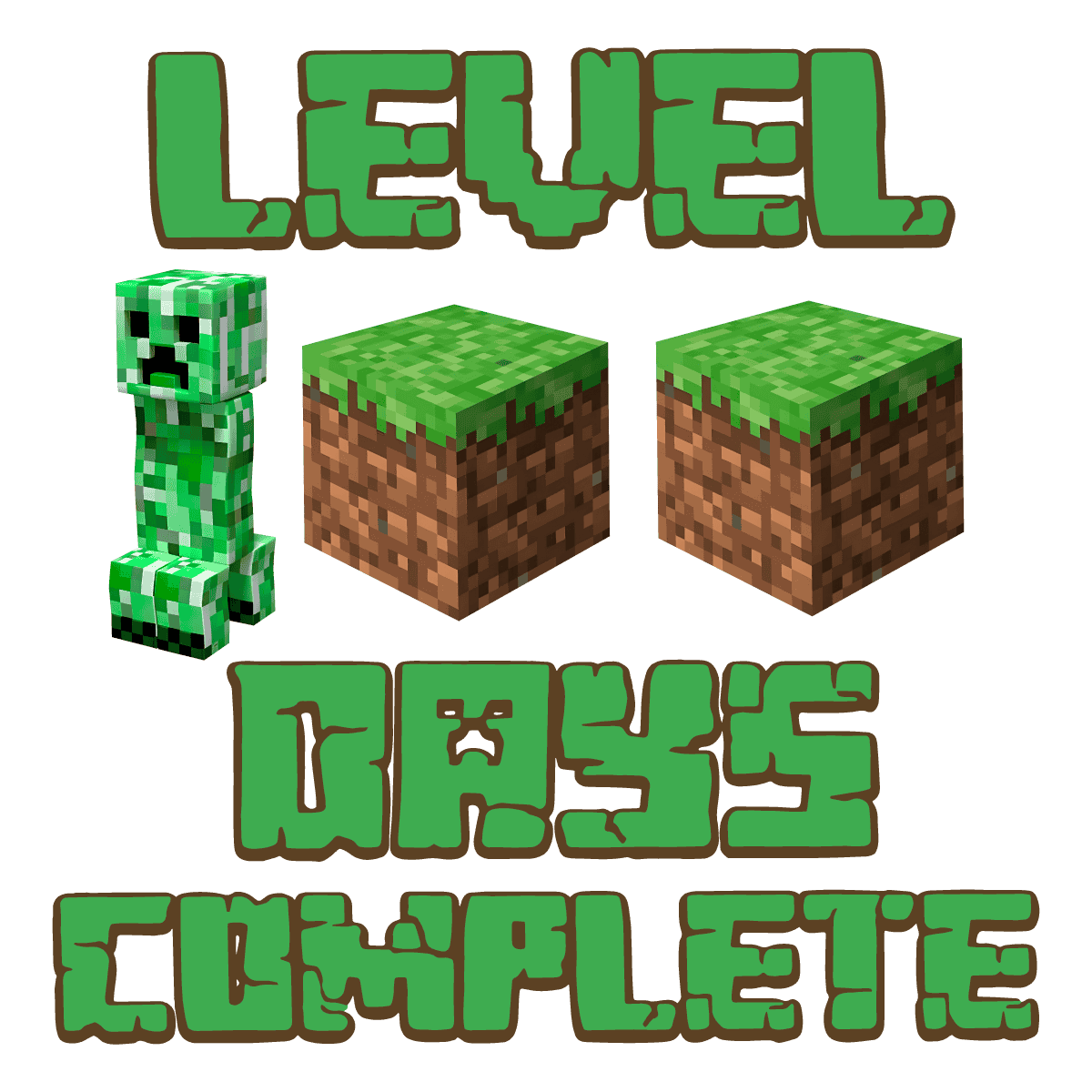 Minecraft Level 100 Days Complete Png - Inspire Uplift