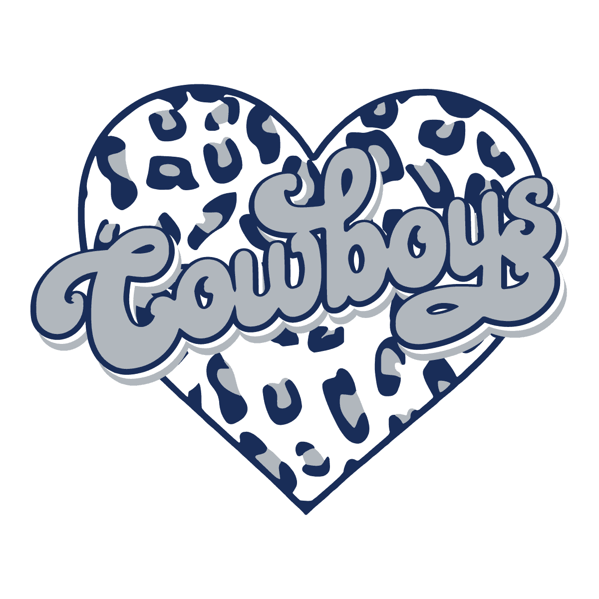 Cowboys Heart Leopard SVG Digital Download | Inspire Uplift
