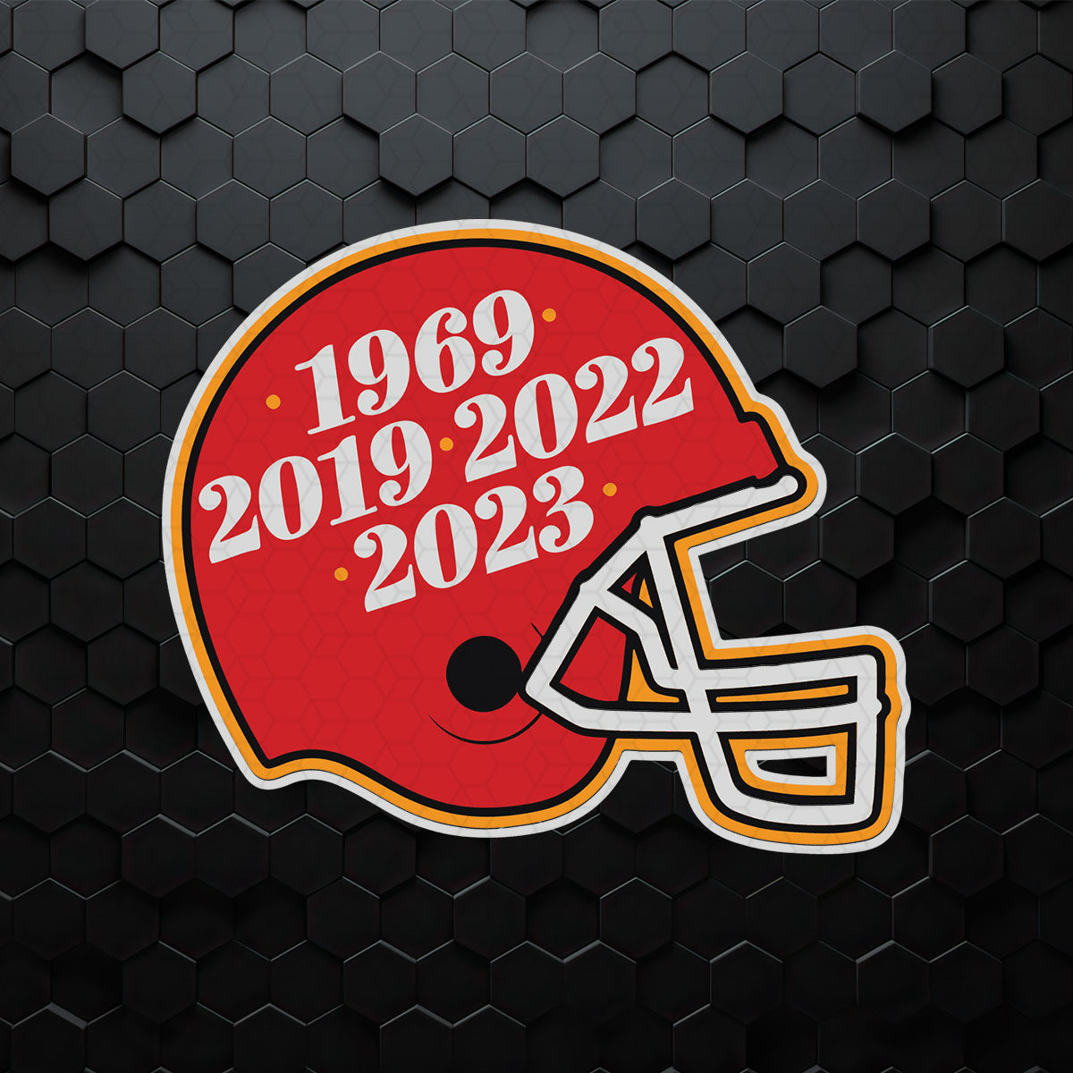 The Four Glory Years Kansas City Helmet SVG | Inspire Uplift