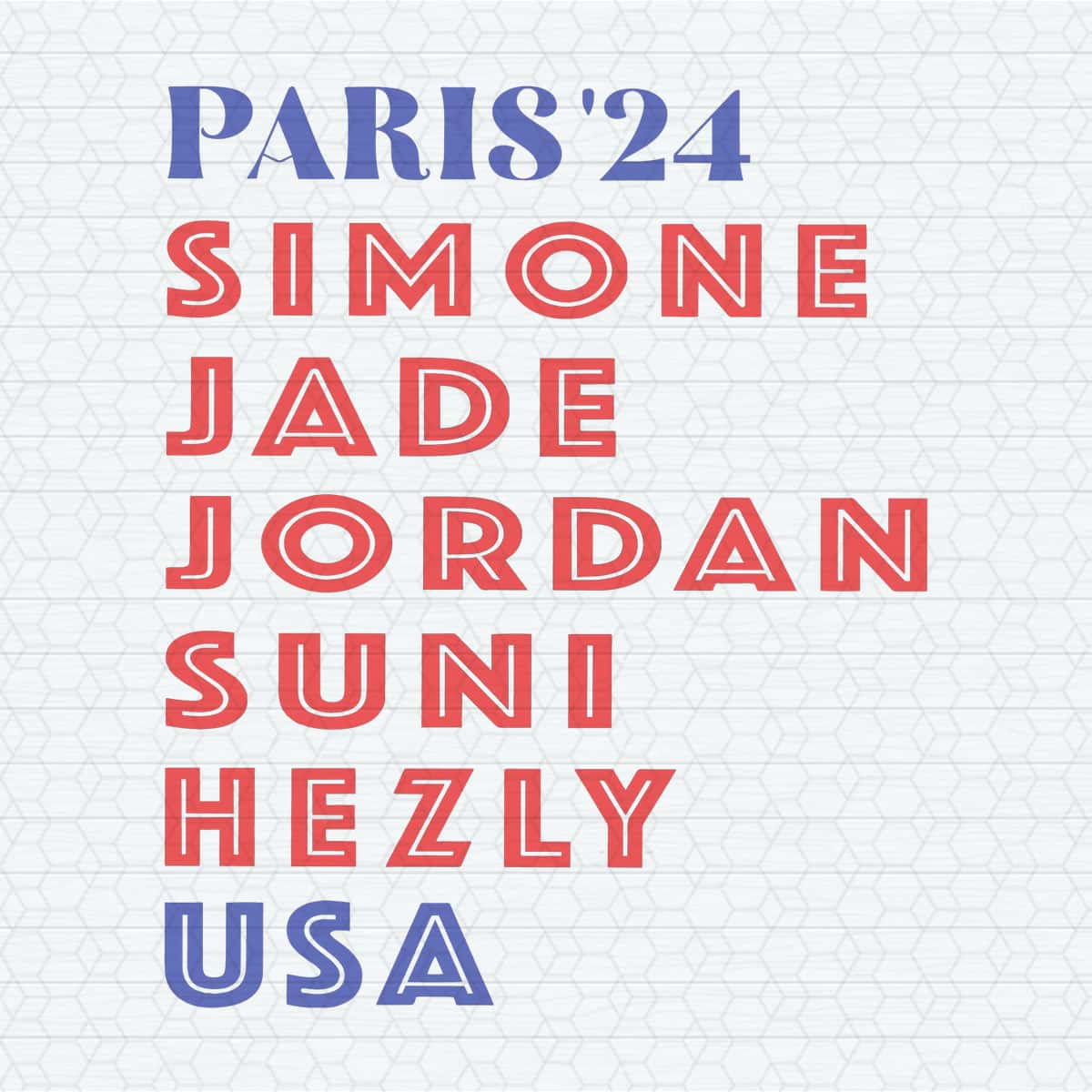 Paris Simone Jade Jordan Suni Hezle Usa SVG | Inspire Uplift