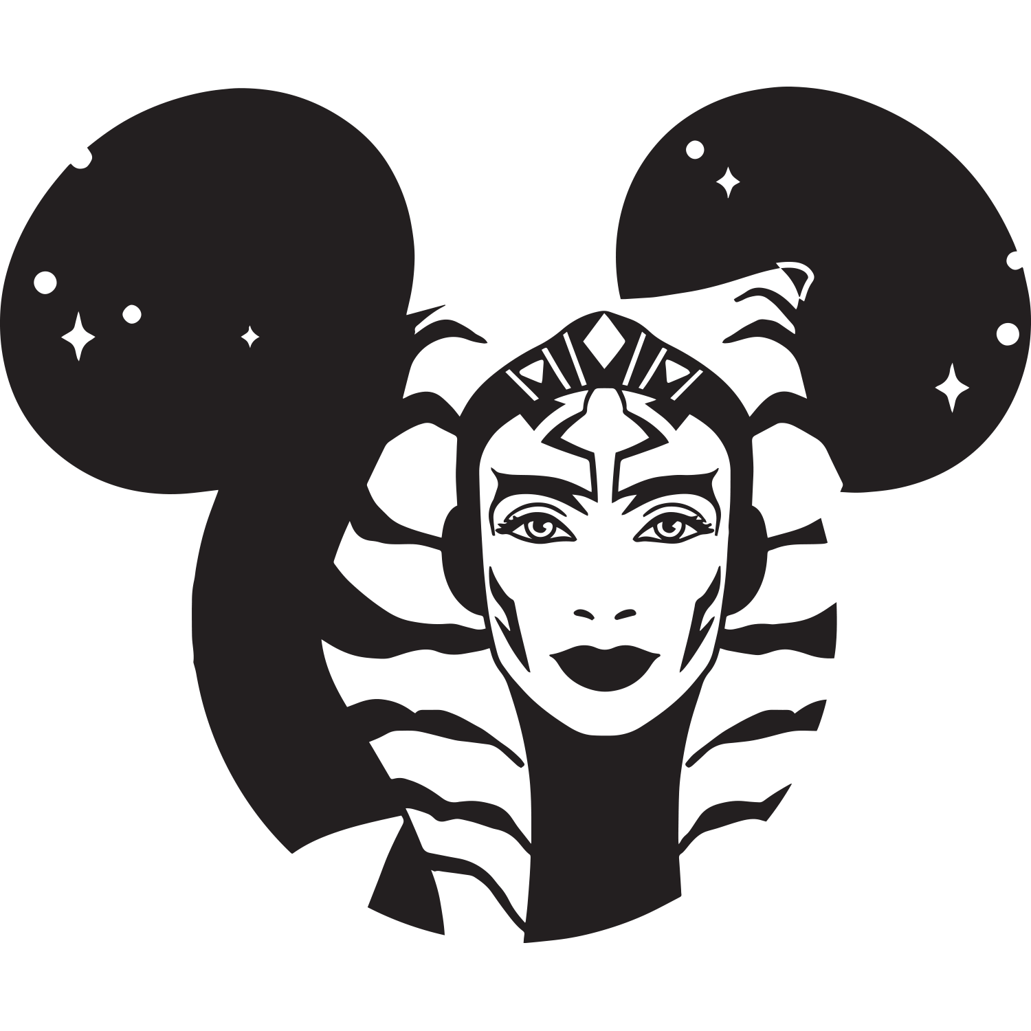 Ahsoka SVG Ears Star Wars Cut File Outline Silhouette | Inspire Uplift