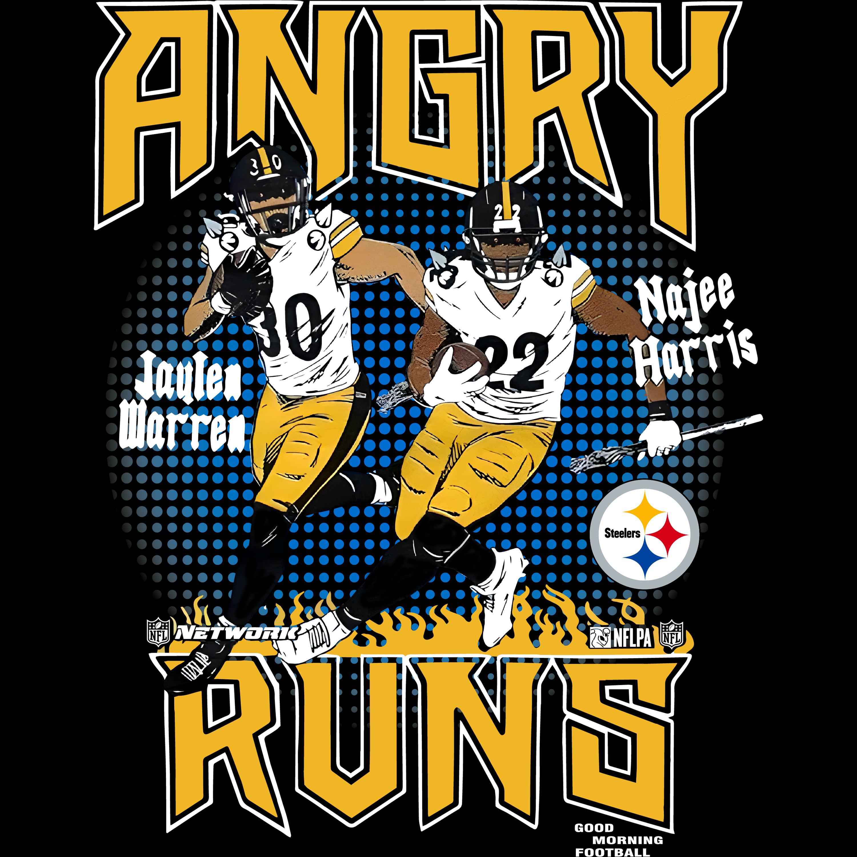 Angry Runs Steelers Jaylen Warren And Najee Harris PNG | Inspire Uplift