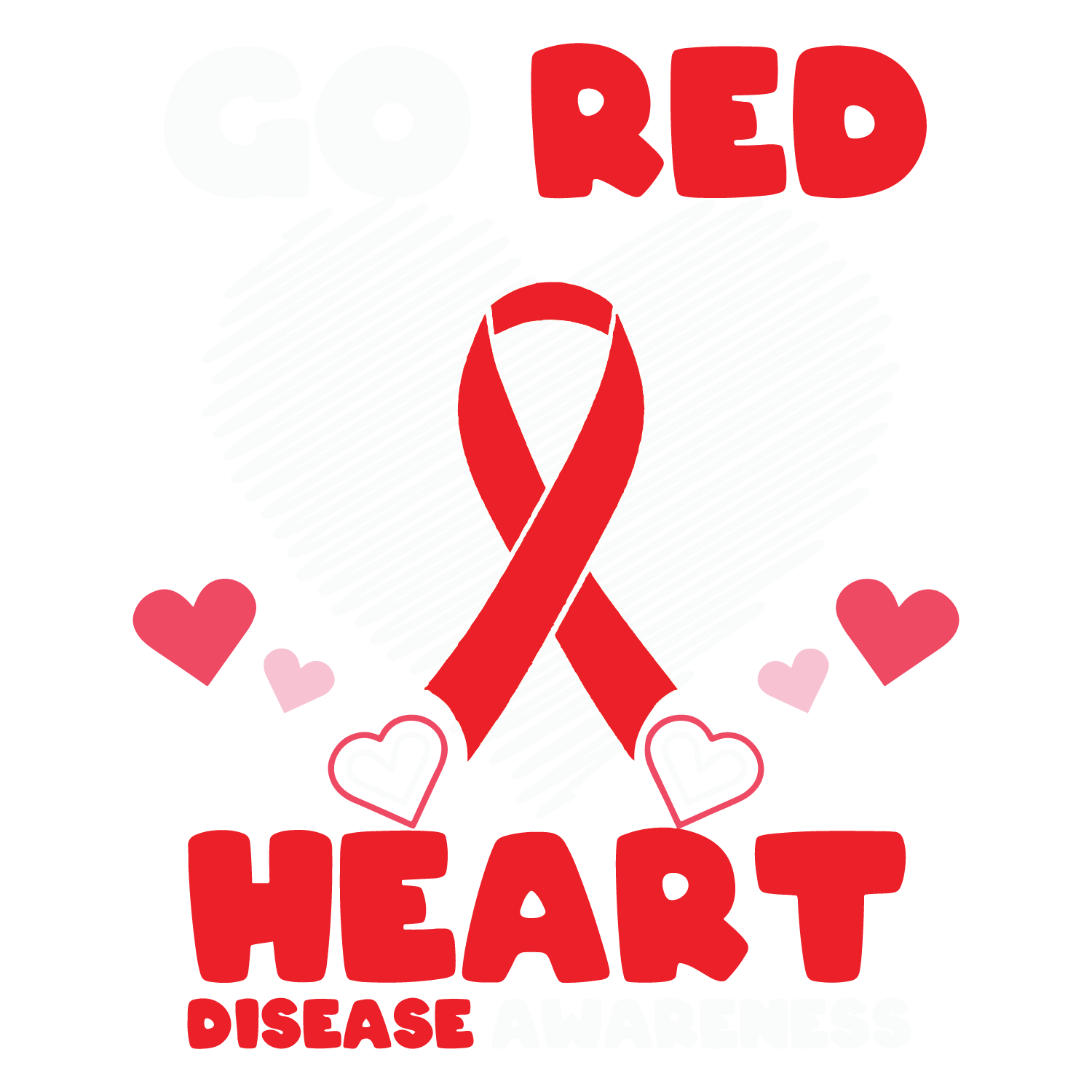 Retro Go Red Heart Disease Awareness SVG | Inspire Uplift