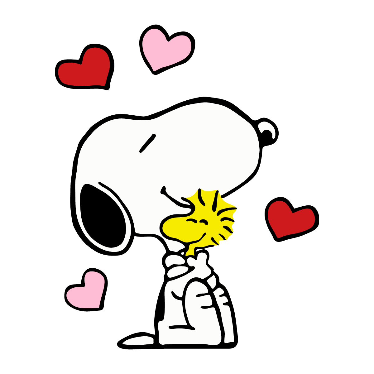 Hugging Snoopy Woodstock Valentine SVG | Inspire Uplift