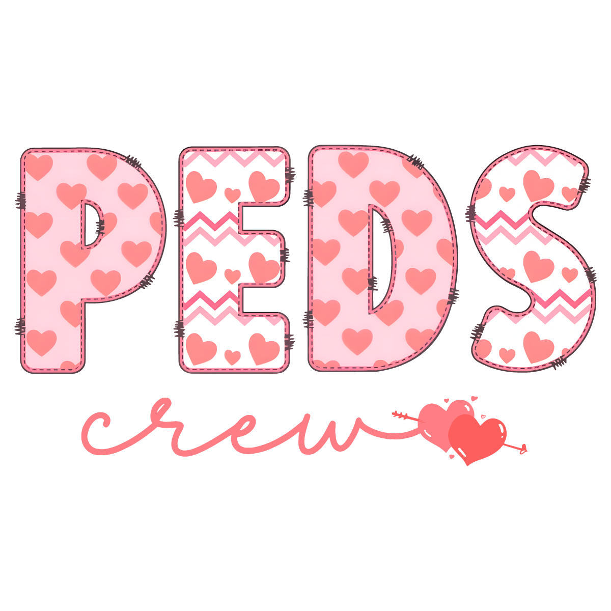 Peds Crew Pediatrics Valentines PNG | Inspire Uplift