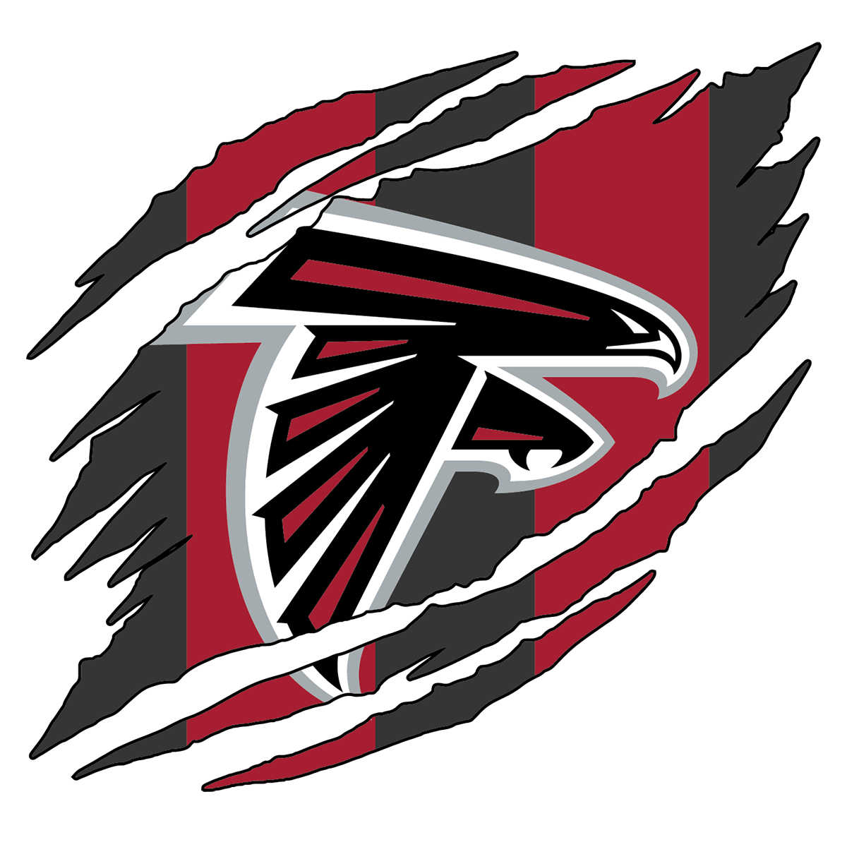 Dynamic Claws Atlanta Falcons Torn Effect SVG Graphic | Inspire Uplift