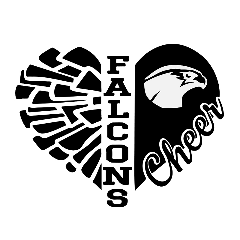 Falcons Cheer SVG Falcons Cheer Heart SVG | Inspire Uplift