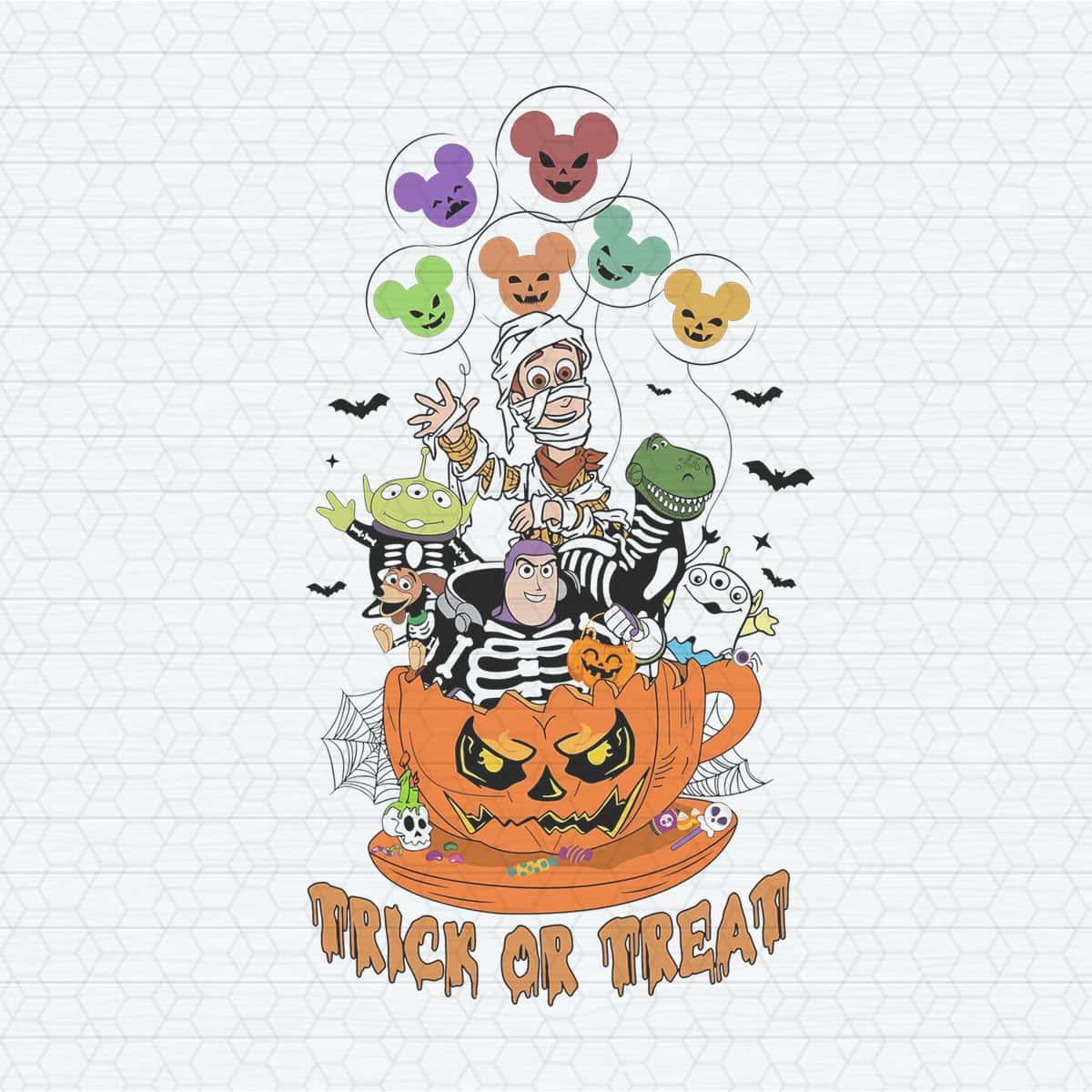 Toy Story Characters Trick Or Treat PNG | Inspire Uplift
