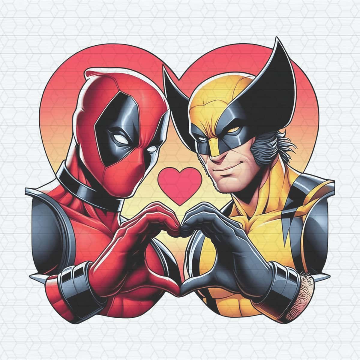 Marvel Deadpool And Wolverine Besties In Love PNG | Inspire Uplift