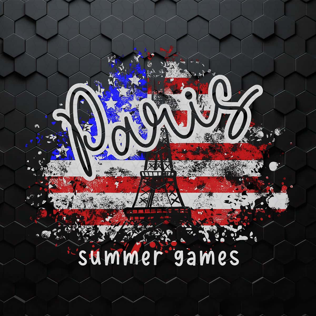 Vintage Paris Summer Games Usa Eiffel Tower PNG | Inspire Uplift