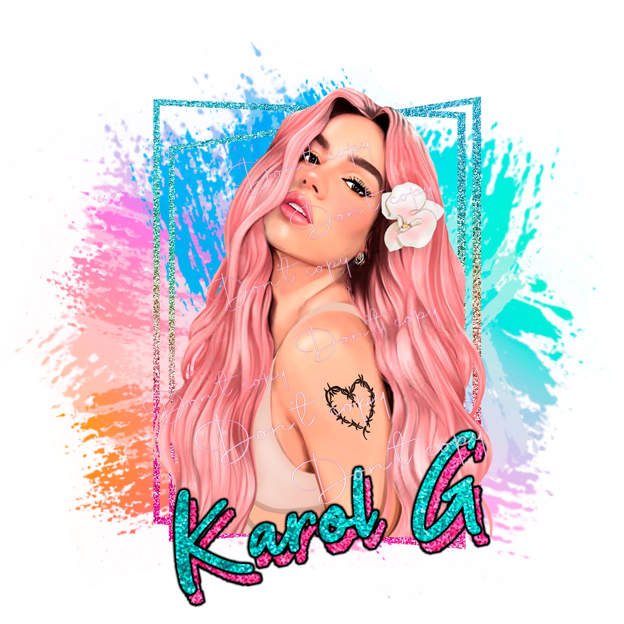 karol G pink hair PNG Bichota digital download file, sublima | Inspire ...