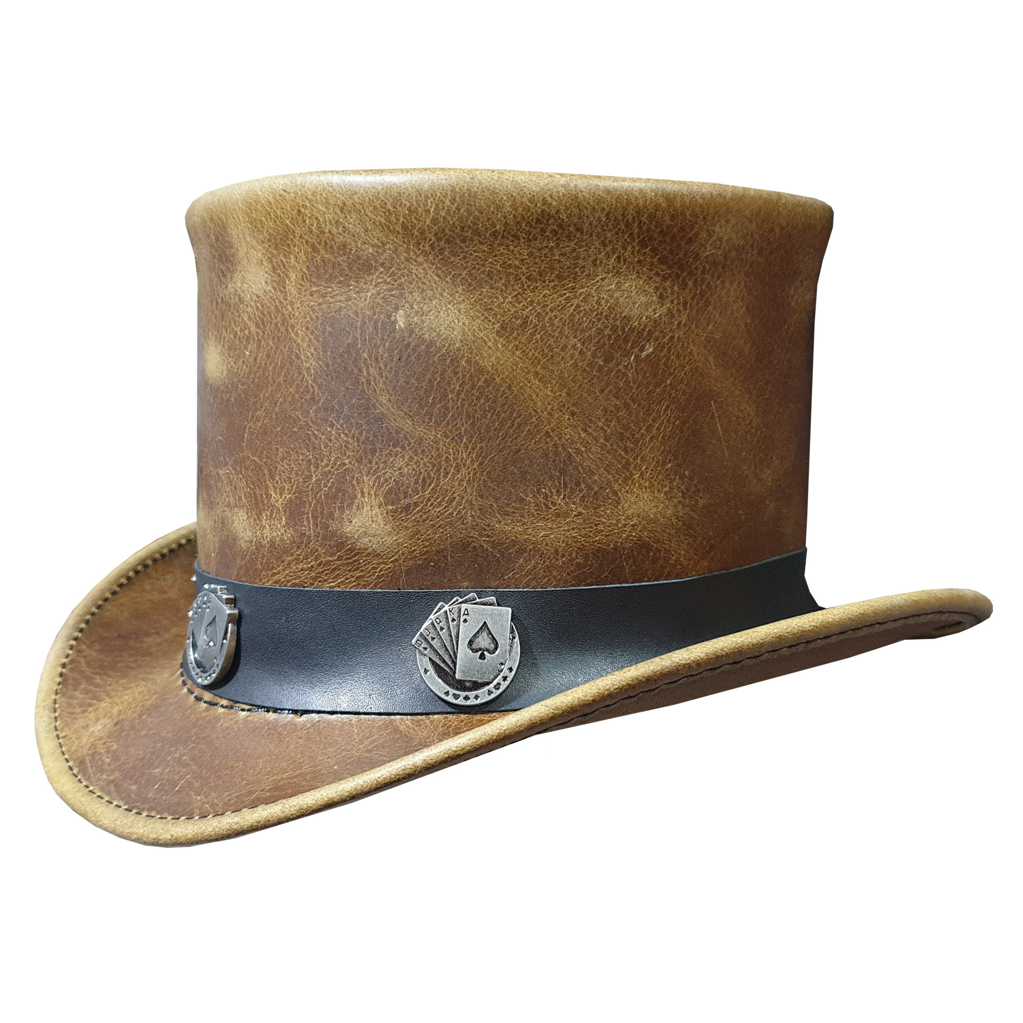 El Dorado Pocker Band Leather Top Hat | Inspire Uplift