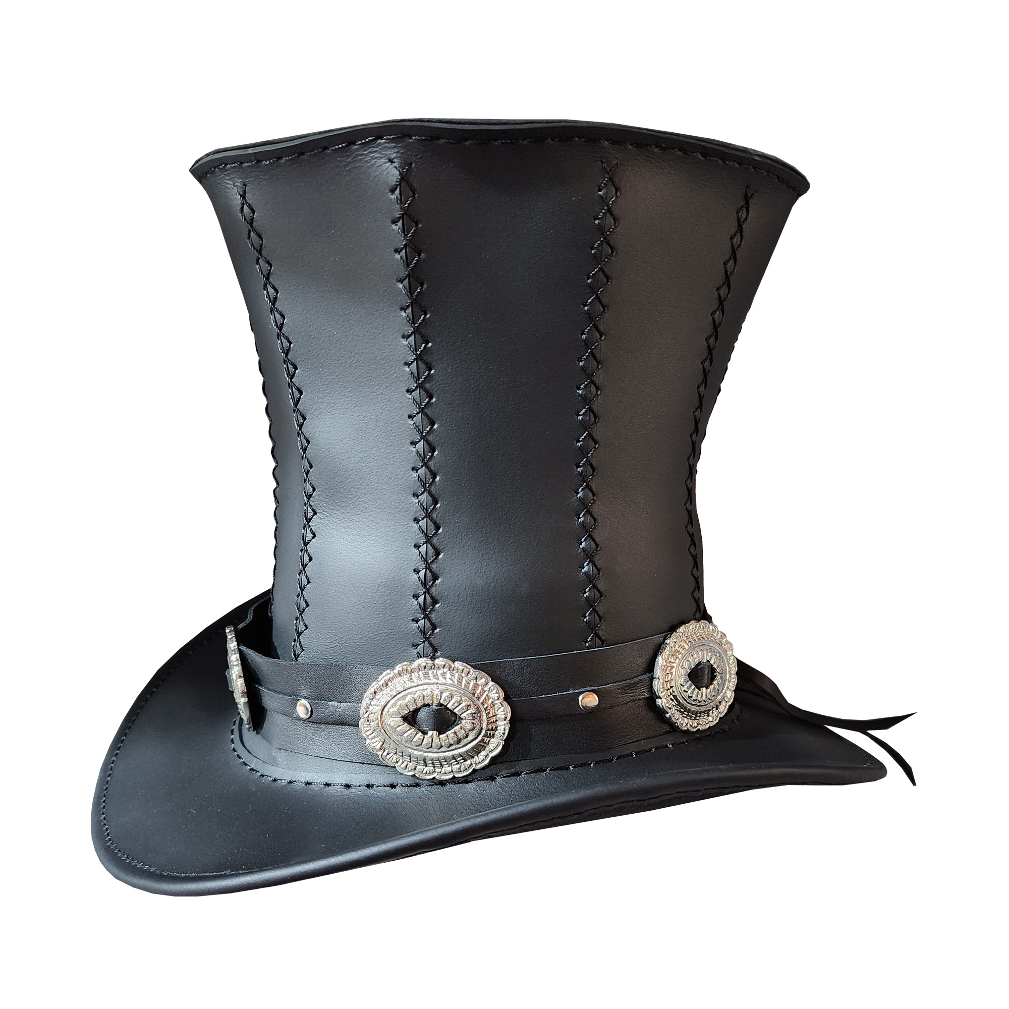 Rock Star Slash Inspired Black Leather Top Hat | Inspire Uplift