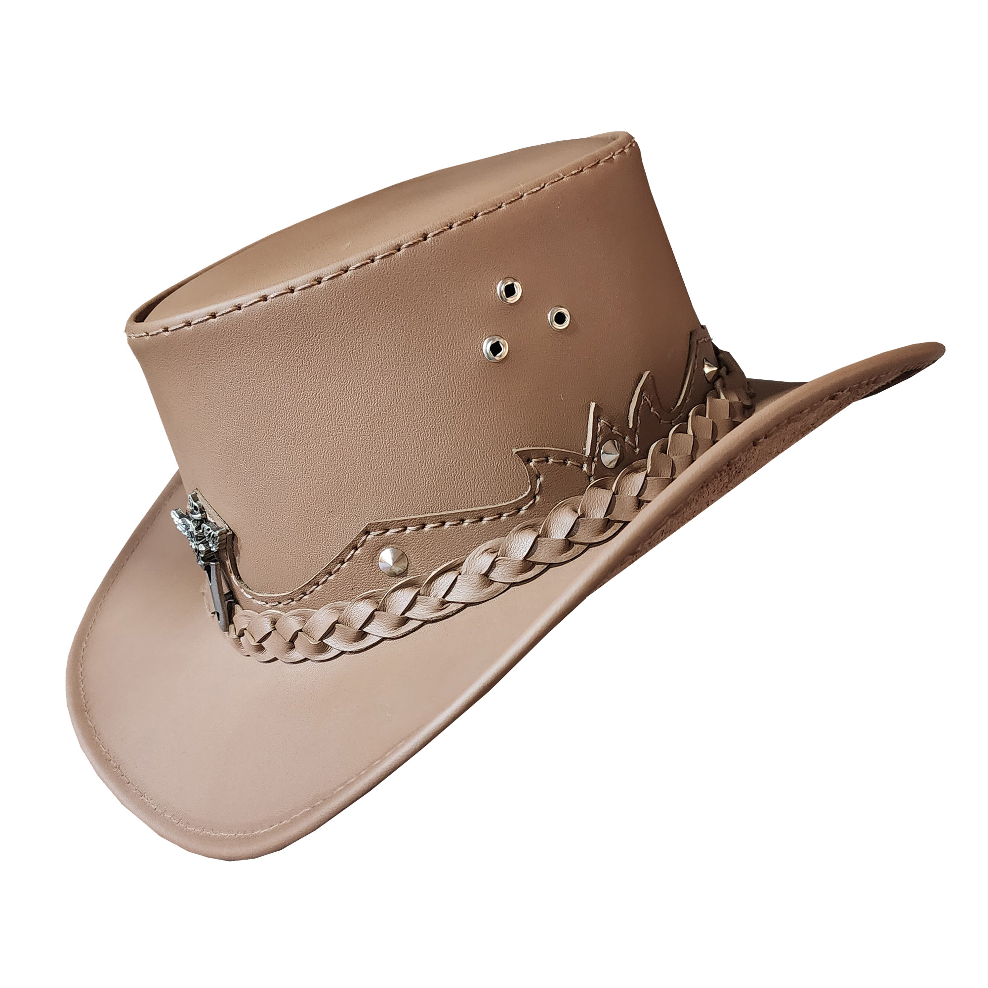 Western Australian Cowboy Outback Tan Leather Hat | Inspire Uplift