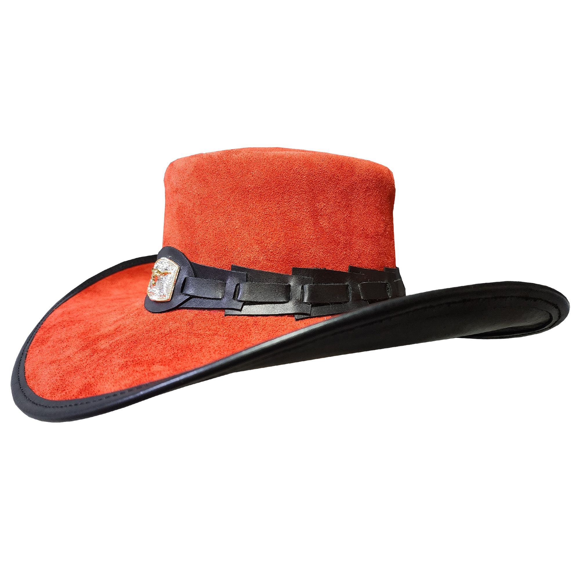 Unisex Western Red Suede Leather Cowboy Hat | Inspire Uplift