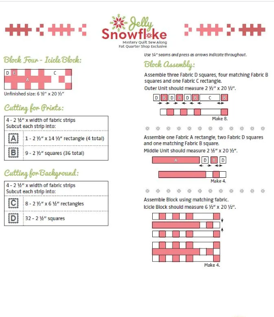 Jelly Snowflake Quilt Pattern Four PDF | Inspire Uplift