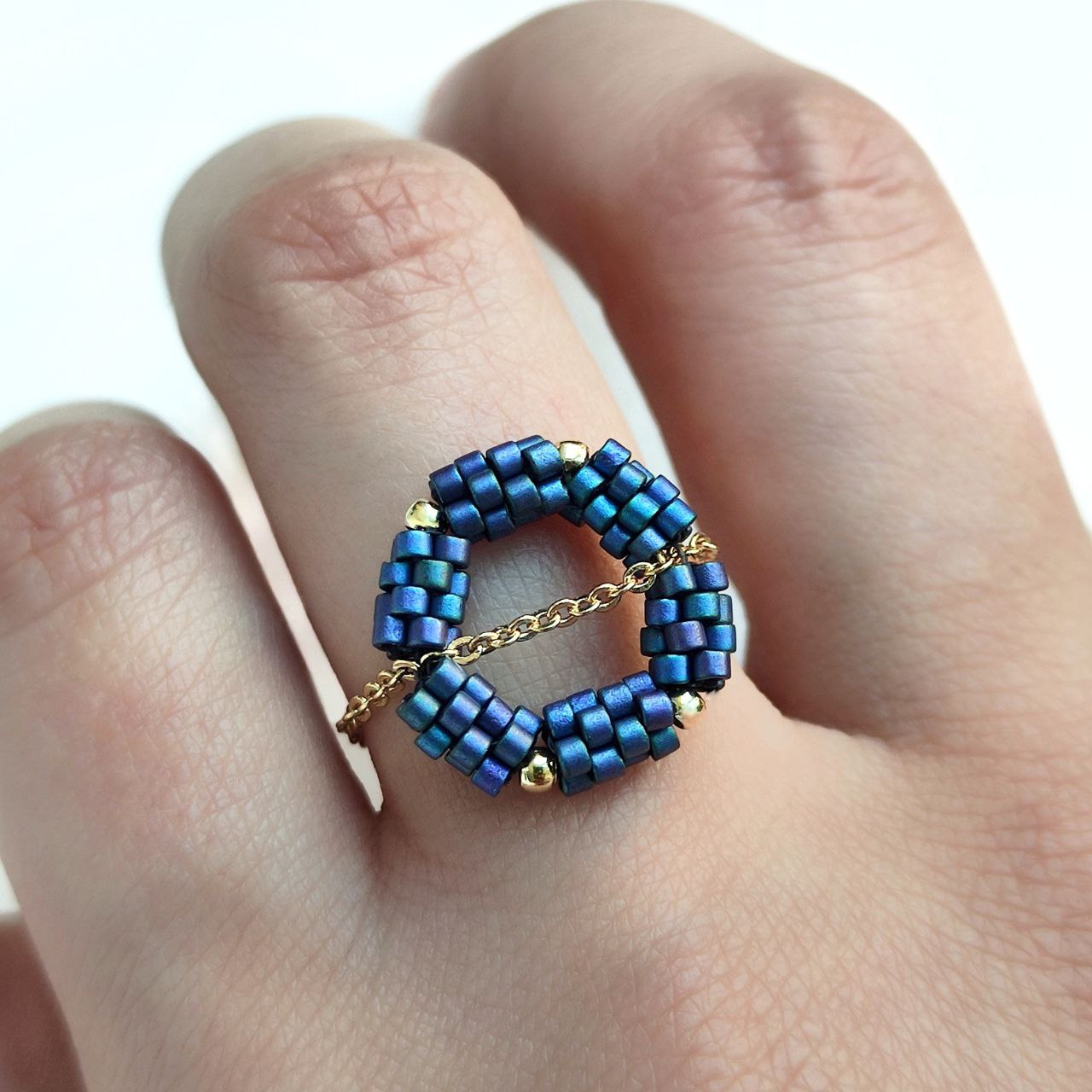 PDF tutorial Beaded Circle Chain Ring - Inspire Uplift